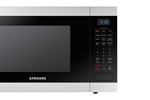 Samsung Electronics Samsung MS19M8000AS/AA Large Capacity Countertop Microwave Oven with Sensor and Ceramic Enamel Interior, Stainless Steel, 1.9 cubic feet