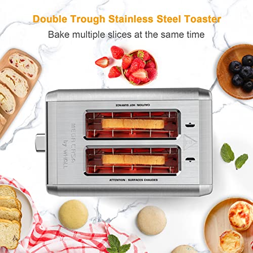 Toasters 2 Slice Best Rated Prime, whall Stainless Steel,Bagel Toaster - 6 Bread Shade Settings,Bagel/Defrost/Cancel Function,1.5in Wide Slots,Removable Crumb Tray,for Various Bread Types (850W)