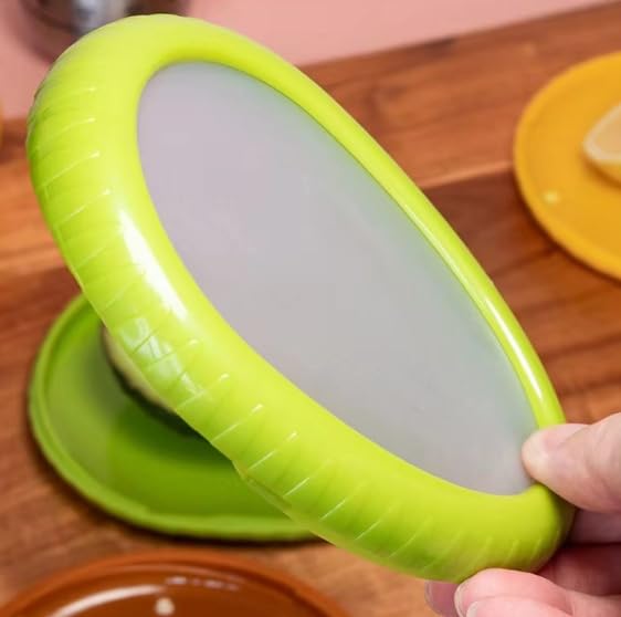 WinGetor 4pcs Silicone Fruit Storage Box, Upgrated Silicone Fruit Storage Containers, Reusable Fruit Vegetable Containers for Fridge Keep Fresh, for Lemons,Potatoes,Tomatos, Avocado