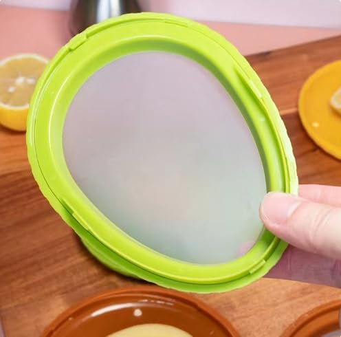 WinGetor 4pcs Silicone Fruit Storage Box, Upgrated Silicone Fruit Storage Containers, Reusable Fruit Vegetable Containers for Fridge Keep Fresh, for Lemons,Potatoes,Tomatos, Avocado