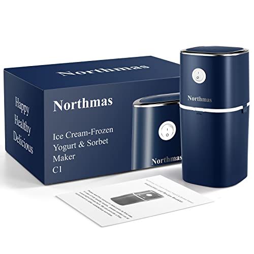 Northmas Ice Cream Maker Machine for Gelato, Sorbet, Frozen Yogurt & Smoothie, 150ml Solid Ice Cream Once, Suitable for 1-3 People, with 30 Recipes