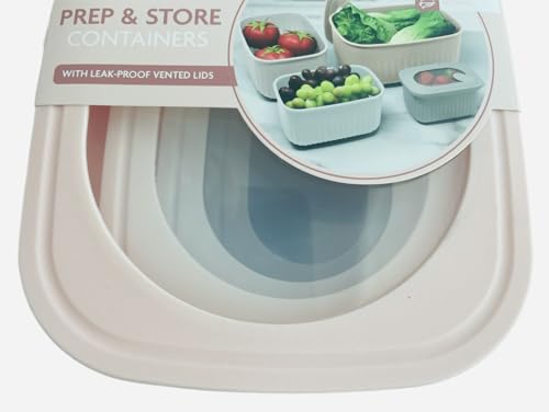 Gourmet Kitchen 8-Piece Plastic Food Storage Container Set with Vented Lids, 4 Sizes (PINK)
