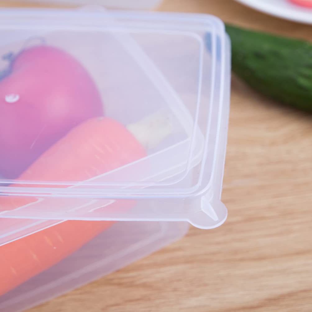 Cabilock Fridge Boxes 6Pcs 0.5L Convenient Food Storage Containers with Lids Daily Use Freezer Boxes Food Meal Prep Containers Lightweight Reusable
