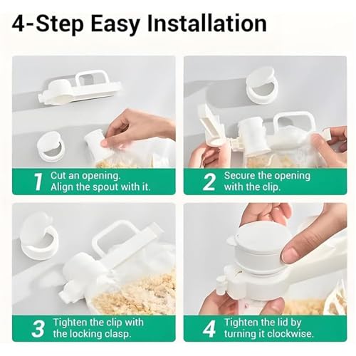 Curject Food Bag Sealing Clip with Pour Spout, Minimalist Style, Food Clip, 6.7"L x 1.1"W x 2.3"H