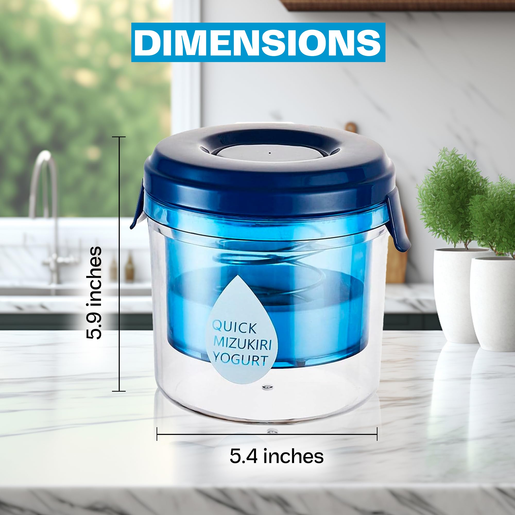FUENTES STORE Greek Yogurt Set x 2 Pieces - Stainless Steel Greek Yogurt Maker and Reusable Food Storage Container, glass vacuum seal container (14.5x13x8 cm)
