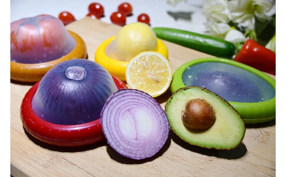 Generic Silicone Fruit Storage Containers For Fridge, Food Storage Containers Fruit And Vegetable Anti-Oxidation Storage Box Ideal For Garlic, Onions, Lemons, And Potatoes (Set Of 4)
