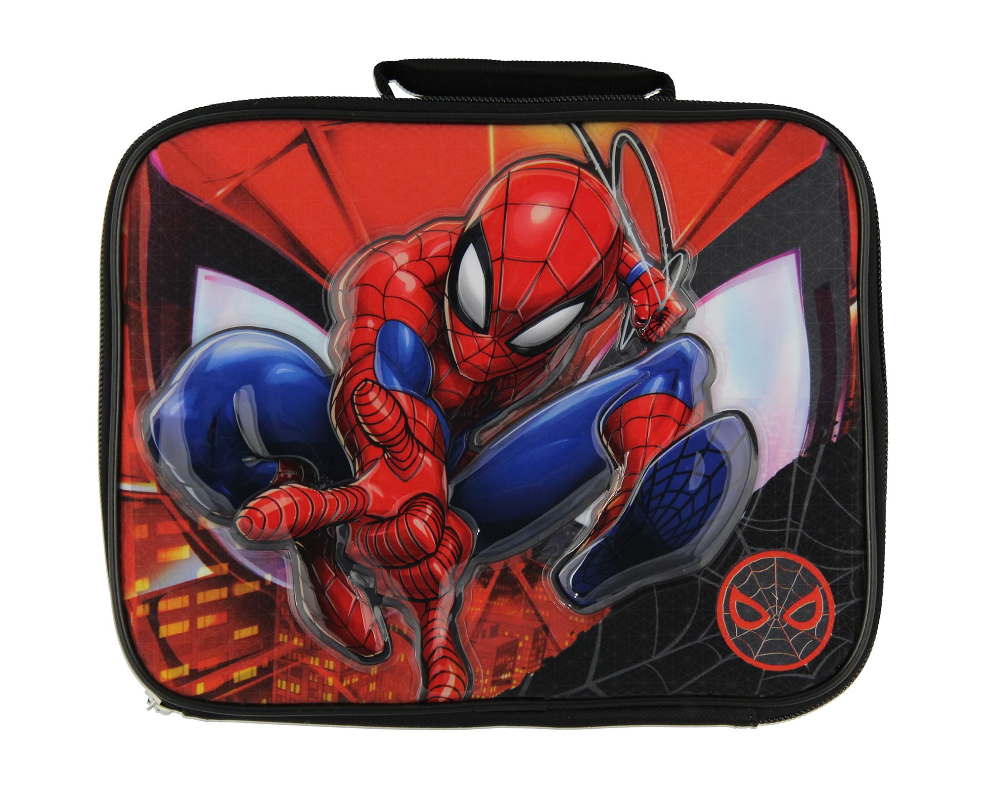 Marvel Spiderman Raised Design Lunch Box Insulated Superhero Lunch Bag Spider-Man Lunch Tote