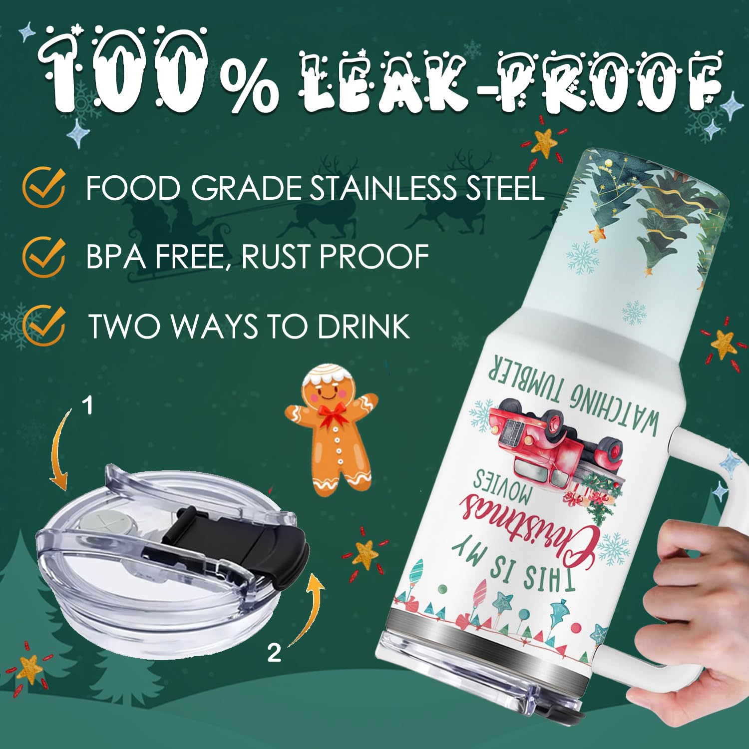 Christmas Nutcracker 40oz Tumbler with Handle and Straw, Nutcracker Gifts for Christmas Travel Mug, Nutcracker Ballet Gifts for Girl, Nutcracker Themed Mouse Soldier Gift for Holiday New Year