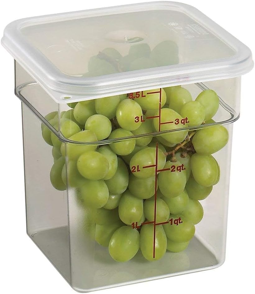 Lumintrail Cambro Polycarbonate Square Food Storage Containers 4 Quart With Lid - Pack of 2 - Food Organizers and Containers