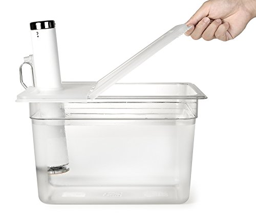 EVERIE Sous Vide Container 12 Quart with Collapsible Hinged Lid Compatible with Breville Joule Sous Vide Immersion Circulator Cooker (Side Mount)