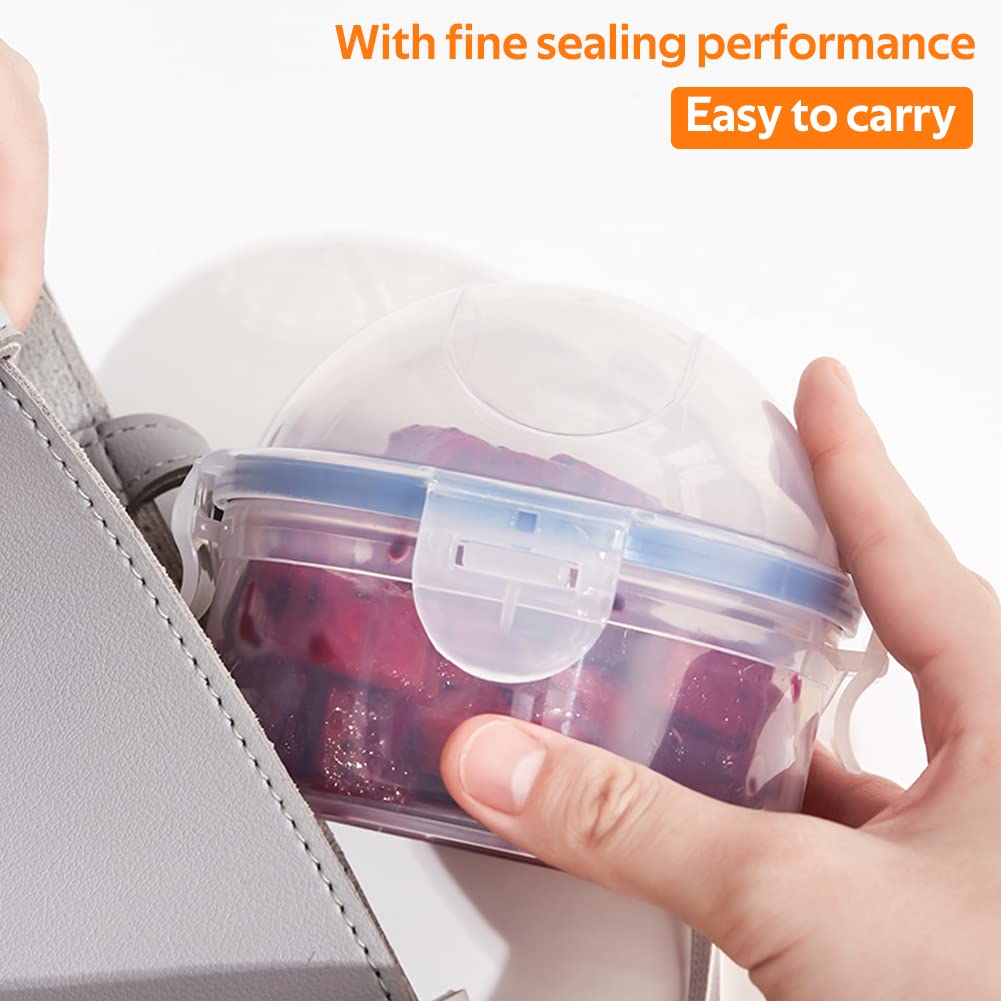 EMVANV 2 PCs Small Fruit & Vegetable Storage Containers With Lid, Onion & Tomato Lemon Apple Produce Saver Holder, Portable Savers, Transparent