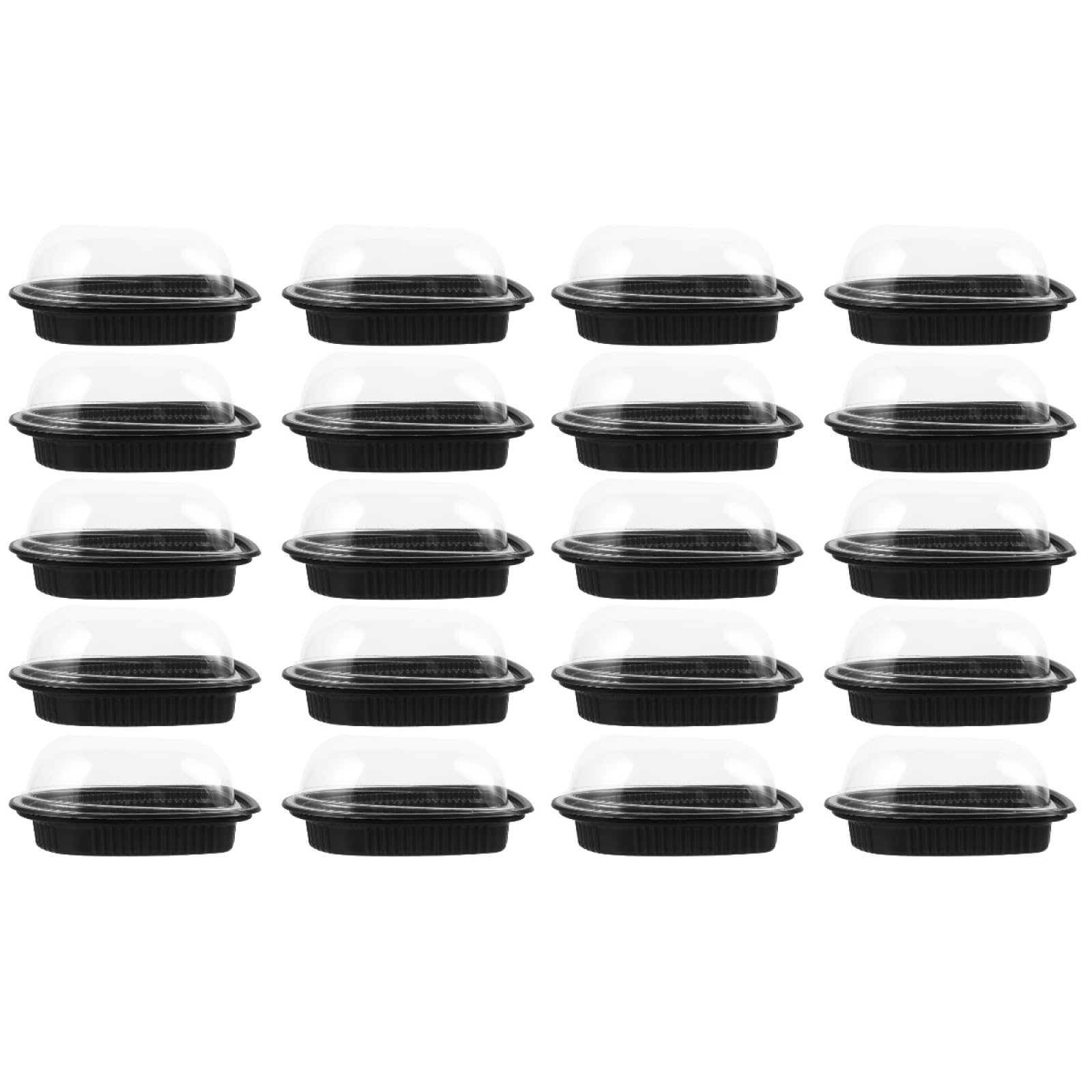 DOITOOL 20PCS Rotisserie Chicken Roaster Container with Lids - Plastic Disposable Take out Containers Carrier with Clear Dome Lid