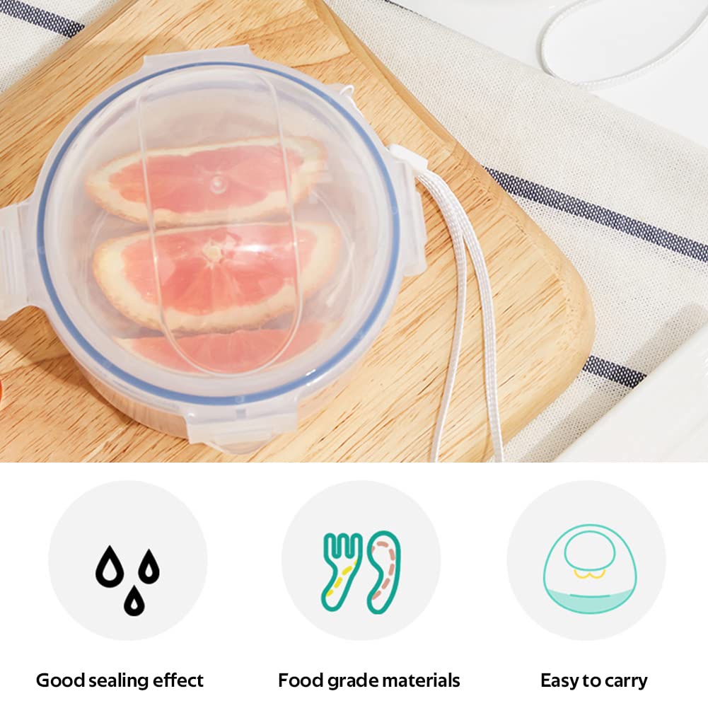 EMVANV 2 PCs Small Fruit & Vegetable Storage Containers With Lid, Onion & Tomato Lemon Apple Produce Saver Holder, Portable Savers, Transparent