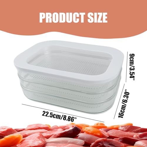 Deli Containers Deli Meat Container for Fridge 3 Layers Bacon Keeper BPA Free Plastic Bacon Container Stackable Fridge Organizer Bins with Lids for Cold Cuts, Salami, Deli, Lunch Meat