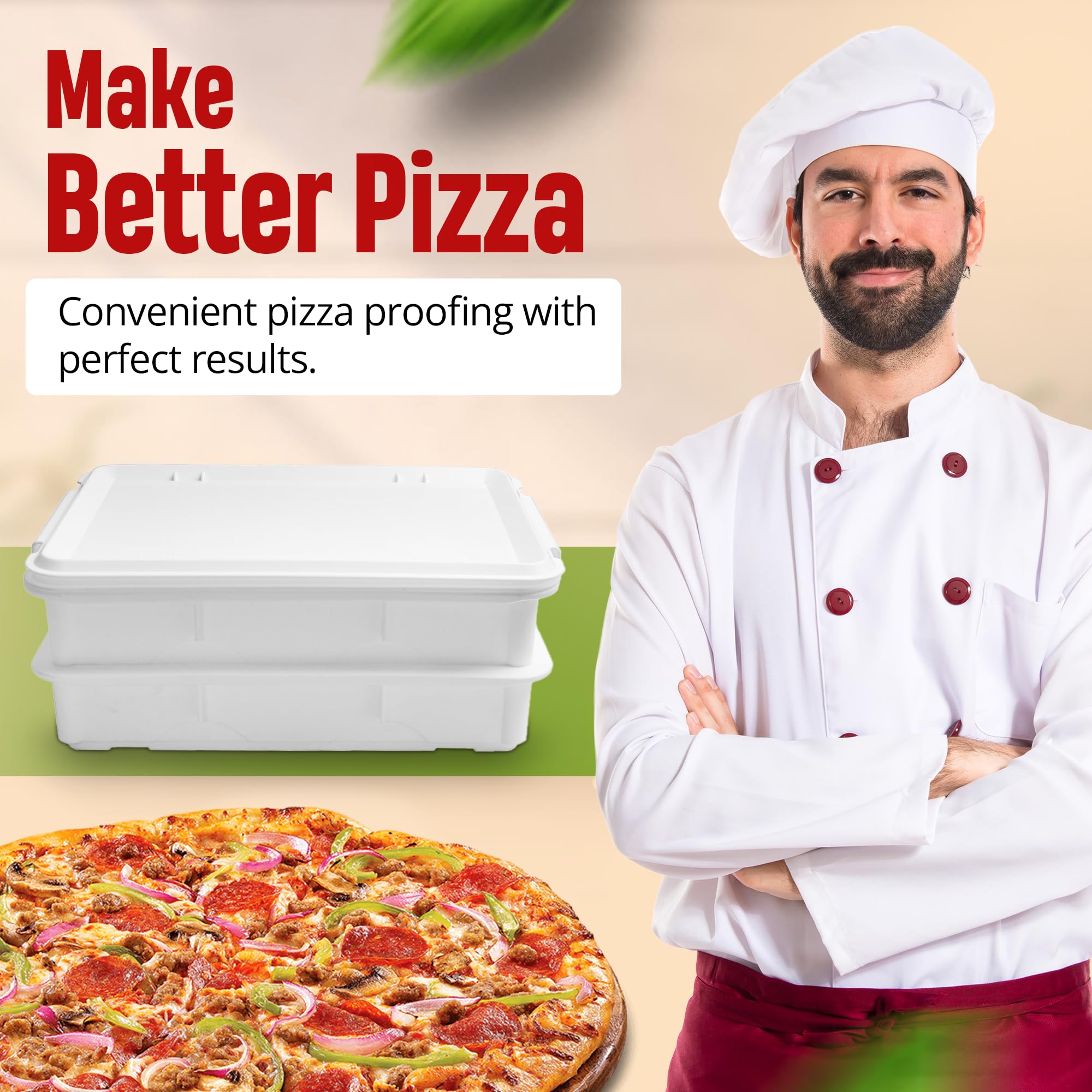 YAANI Pizza Dough Proofing Box Set, Pack of 2 Stackable Bread Proofing Box with Lids, Pizza Wheel, Dough Whisk, Dough Scraper, Perfect for Pizza Dough, Sourdough, Food Storage Container