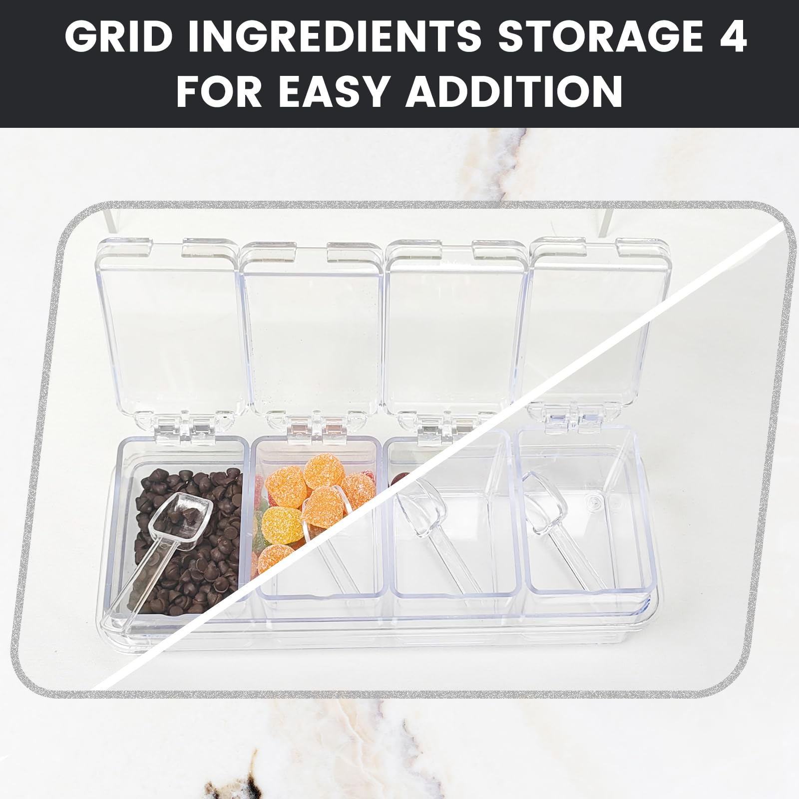 Ninja Creami Food Storage Containe, Airtight Food Storage Container Set,Acrylic Kitchen and Pantry Organization Canisters for Salted Nuts,Sugar,Chocolate Candy for ninja creami accessories