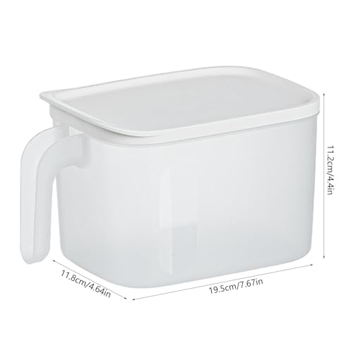 Fridge Lid Box - Clear Fridge Organizer Bin, Stackable Freezer Storage Container | Ice Bin Freezer Food Organizer with Lid and Handle, Frosted Transparent Bins Refrigerator Organizer Bin for Fruits