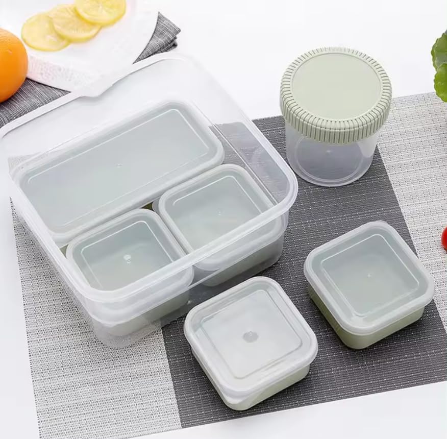 Snackalicious Snackle Box Container | Snack Containers, 6 Inner Snack Box Containers, Leak Proof Silicone Seal Snack Box With Handle, 4-way Lock, and Fork & Spoon, Snackle Box Container