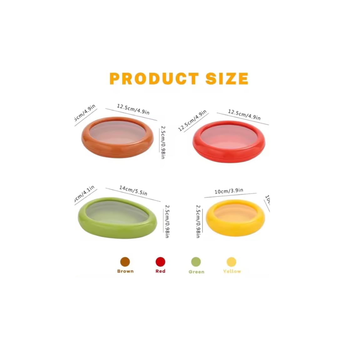 Fruit & Veggie Keepers, Silicone Airtight Containers, 4 Piece Set - Vegetable & Fruit Storage Containers for Fridge