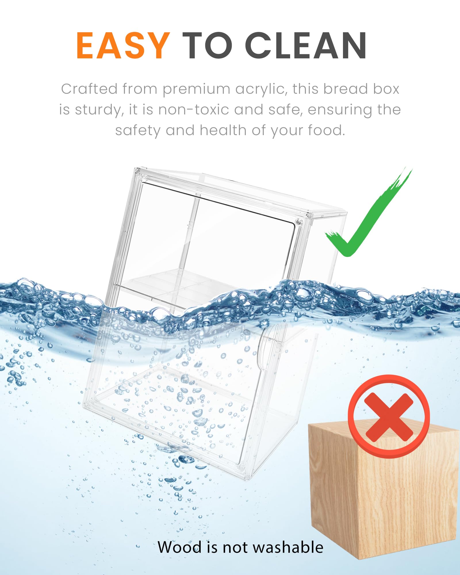 Bread Box,Large Bread Boxs for Kitchen Countertop - 4 Layers Adjustable Bread Storage Container, Clear Boxes for Kitchen Counter, Breads Box Airtight,Bread Holder,Perfect for Bagel, Muffins