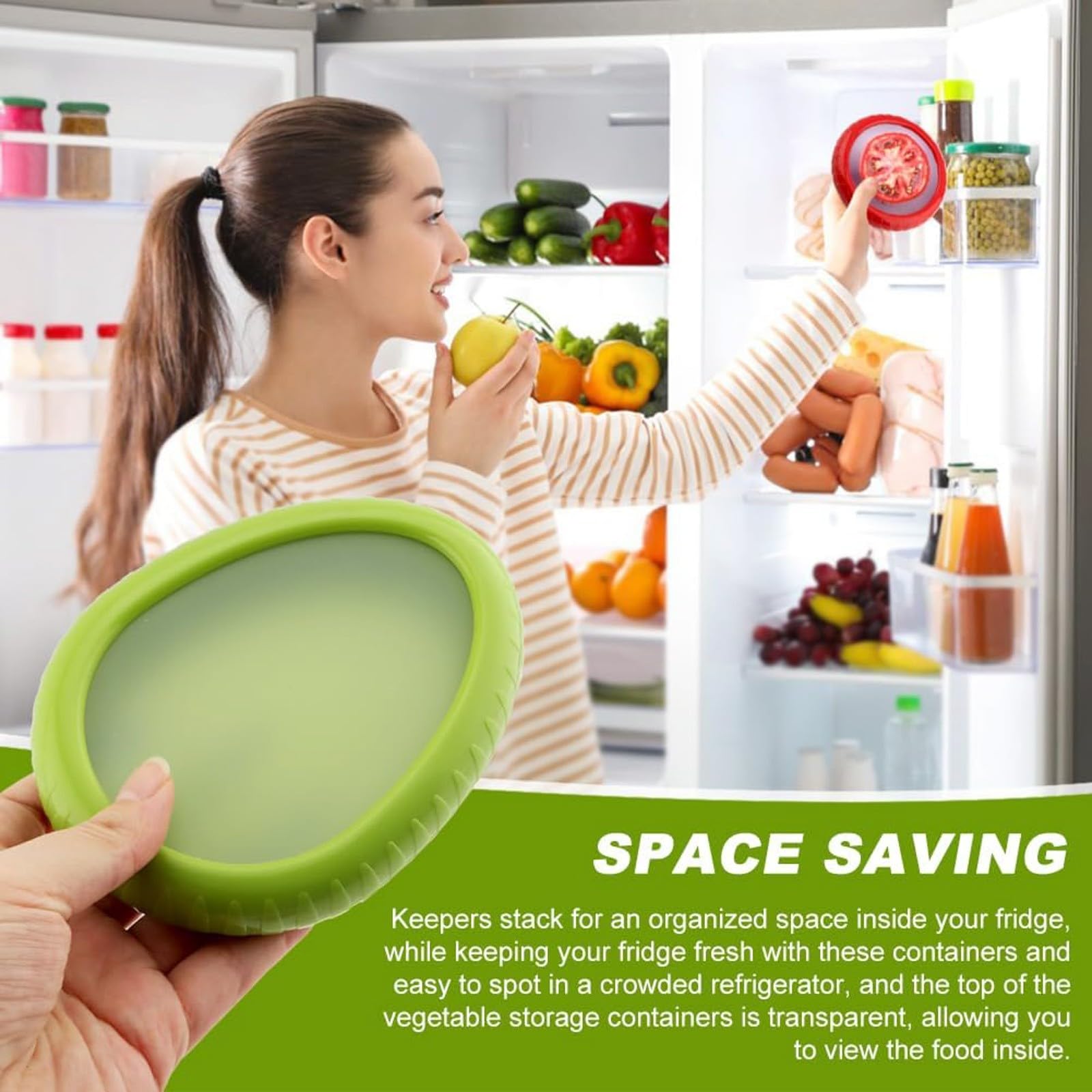 Generic 4pcs Silicone Fruit Storage Box, Avocado Saver and Tomato Holder, Reusable Storage Containers for Fridge, Onion Savers, Fruit & Vegetable Storage for Lemon & More, Mulit