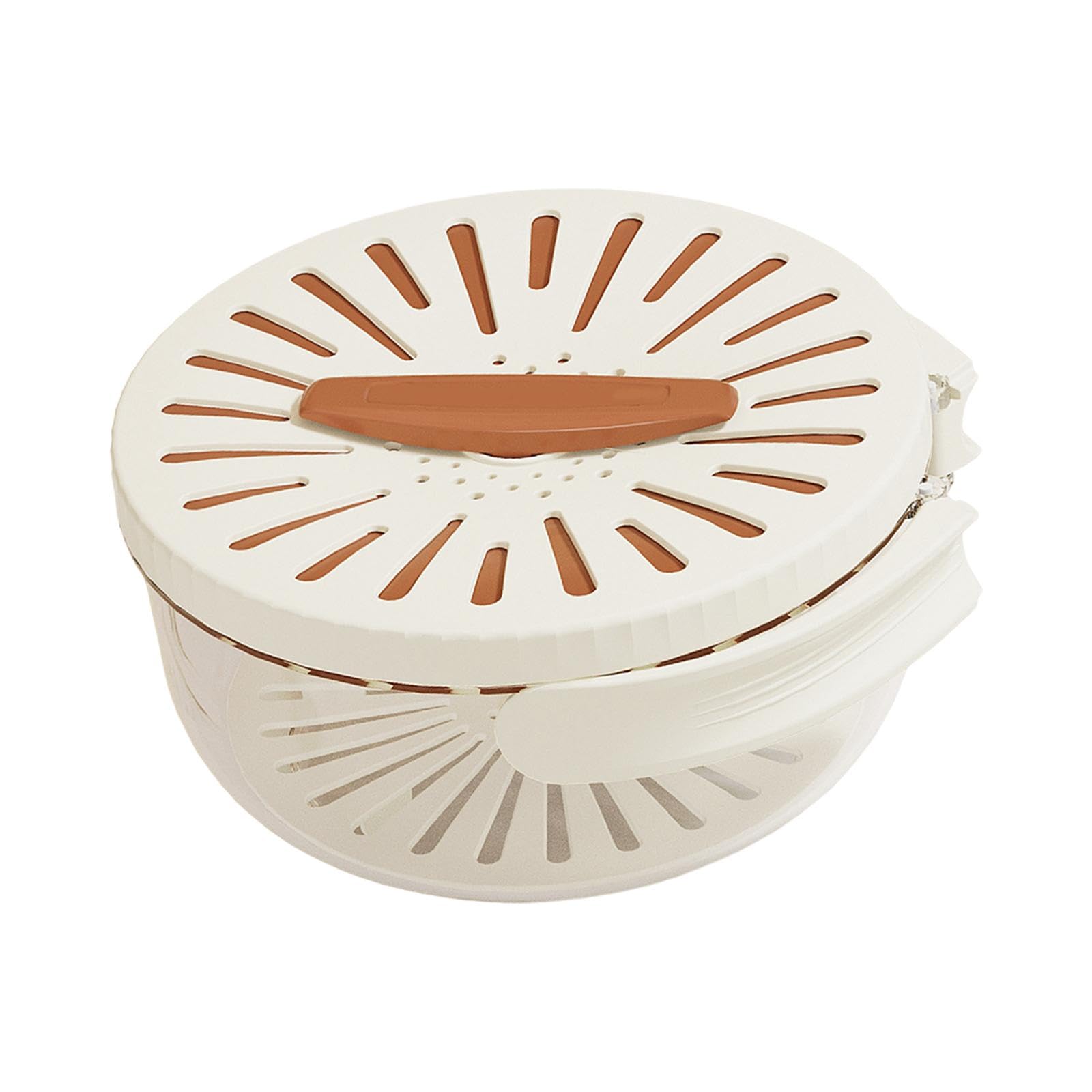 YWJLQH Drain Basket Keeper Container Reusable with Handle Washing Basin Fruits Saver Fruit Drainer Bowl for Strawberry Fruits Grapes, Brown