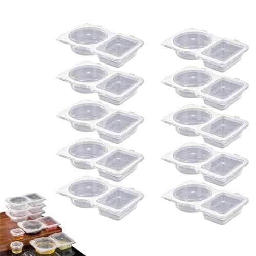 Reusable Snack Containers with Lids, Mess Free Snack Container, Snack Reusable Container, Travel Condiment Containers Sauce Cups for to-Go Sauce Sampling(10pcs)