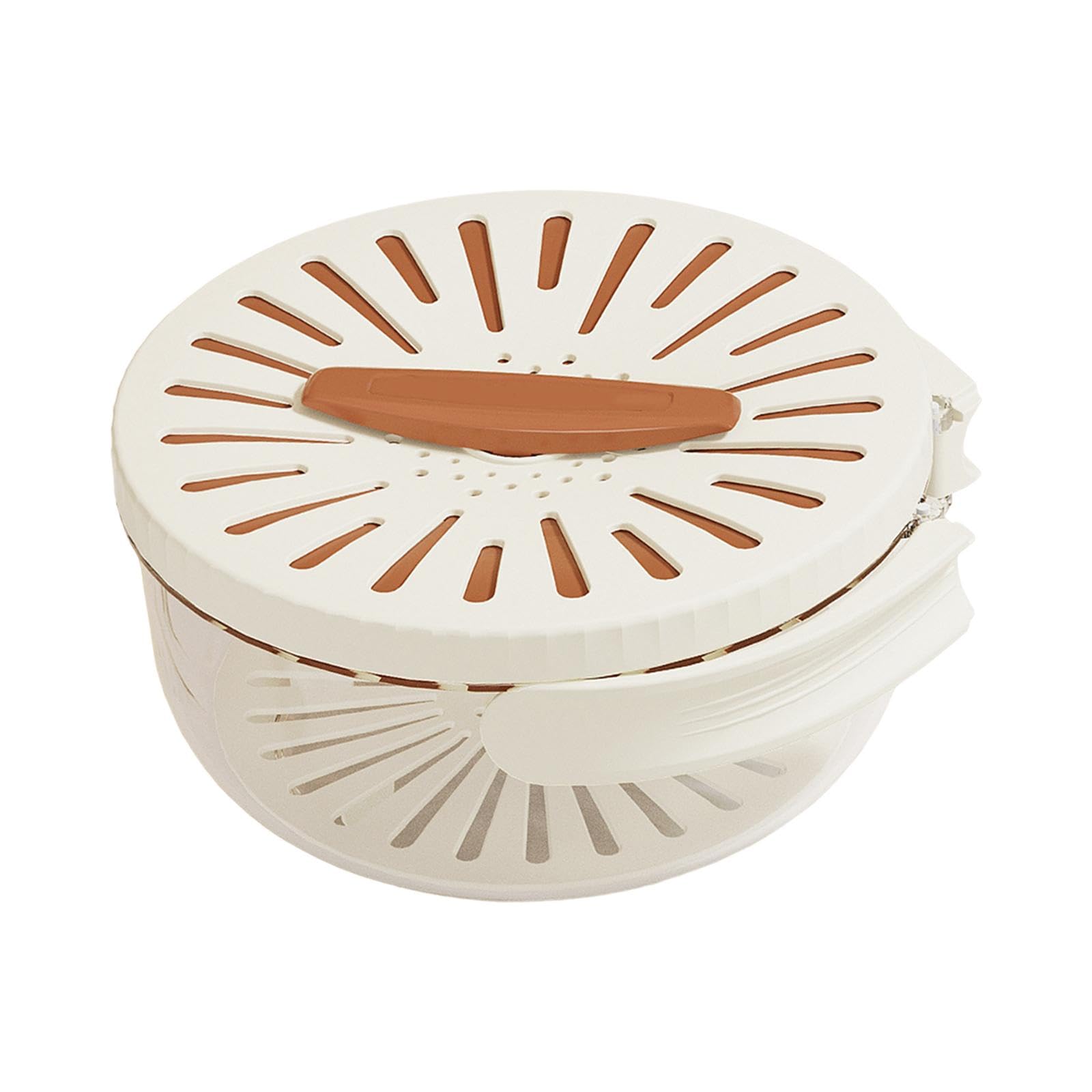 YWJLQH Drain Basket Keeper Container Reusable with Handle Washing Basin Fruits Saver Fruit Drainer Bowl for Strawberry Fruits Grapes, Brown