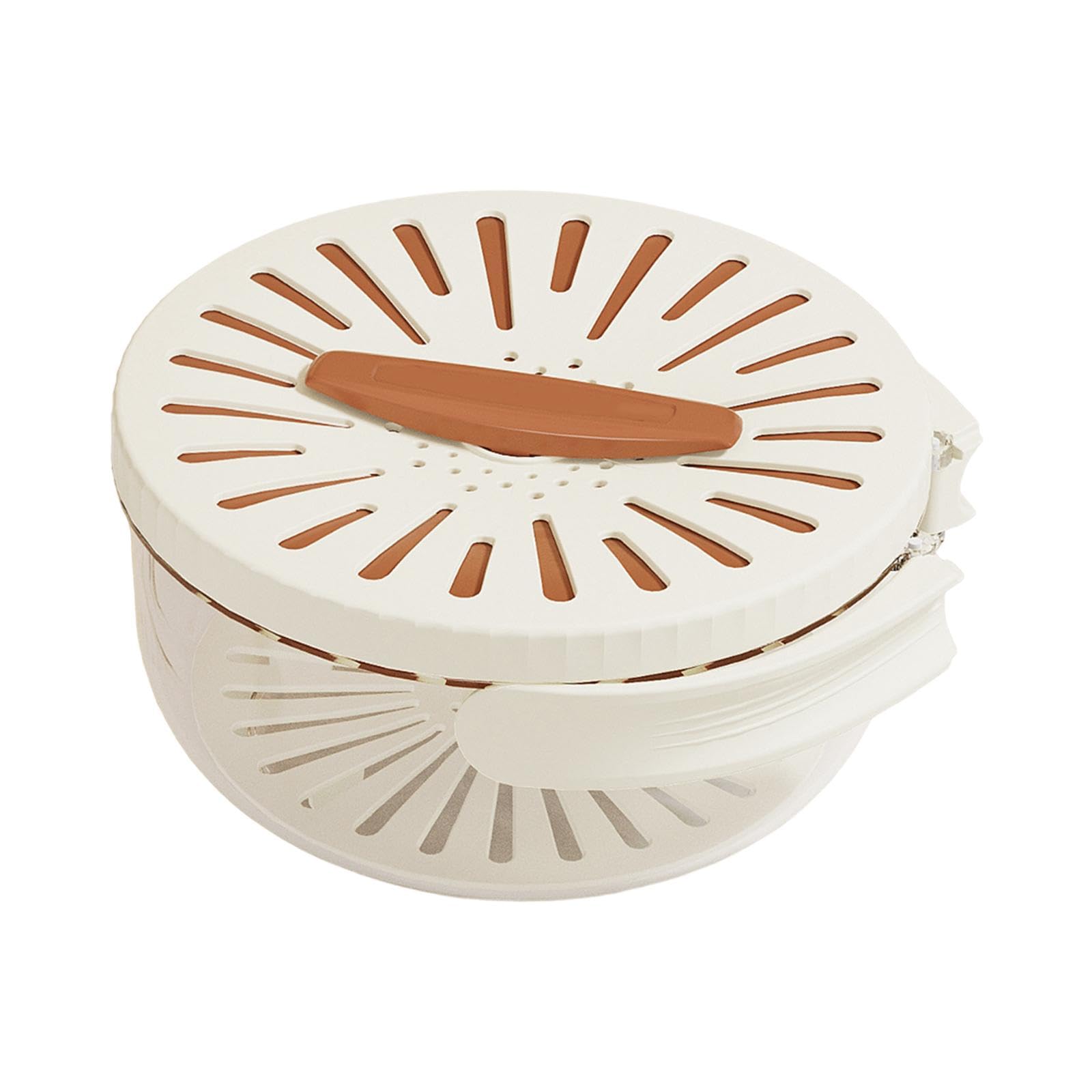 YWJLQH Drain Basket Keeper Container Reusable with Handle Washing Basin Fruits Saver Fruit Drainer Bowl for Strawberry Fruits Grapes, Brown