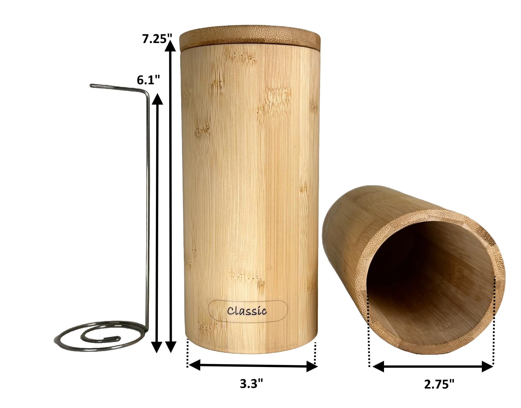2Droids Air-tight bamboo container for coffee pods, coffee pads, coffee grounds, coffee beans. Compatible with Senseo, Hamilton Beach, Illy, and other pantry items. [Pack of 1]