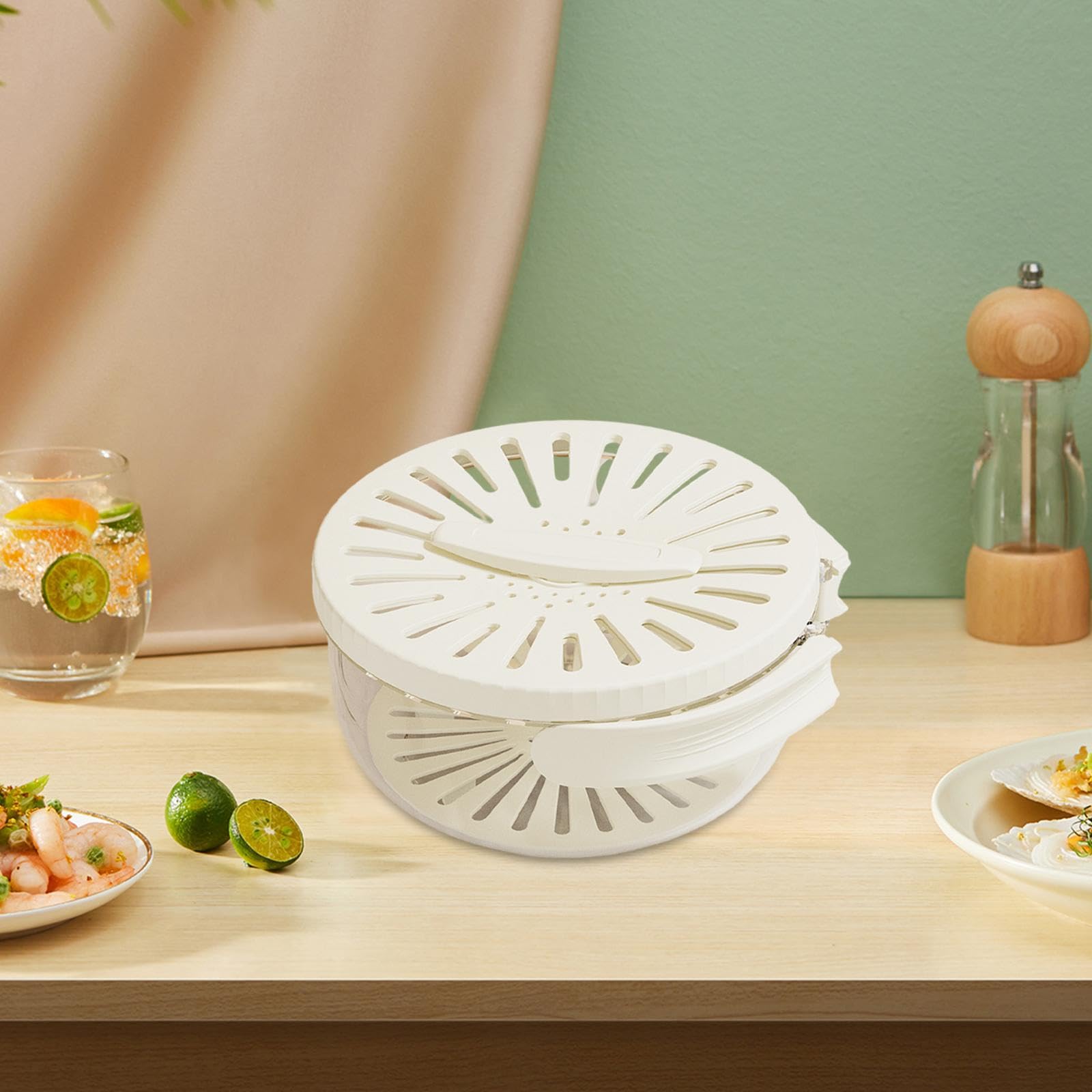 YWJLQH Drain Basket Keeper Container Reusable with Handle Washing Basin Fruits Saver Fruit Drainer Bowl for Strawberry Fruits Grapes, White