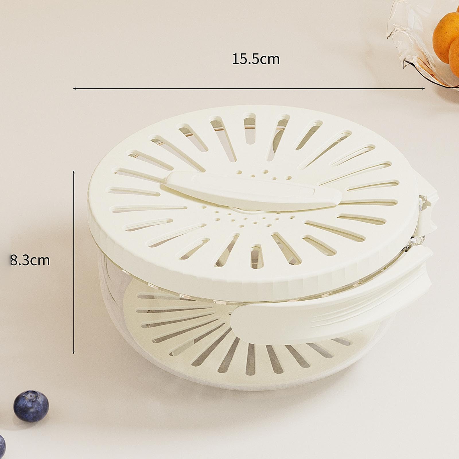 YWJLQH Drain Basket Keeper Container Reusable with Handle Washing Basin Fruits Saver Fruit Drainer Bowl for Strawberry Fruits Grapes, White