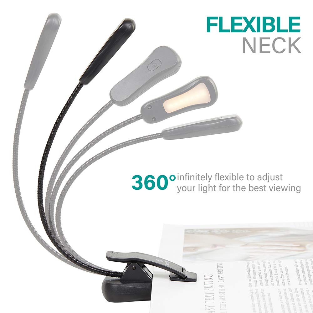 Vekkia Amber Rechargeable 7 Led Eye-Care Book Light,Blue Light Blocking Reading Light,3 Levels,1600K for Strain-Free, Healthy Eyes.Up to 70 Hours Reading for Bookworms.