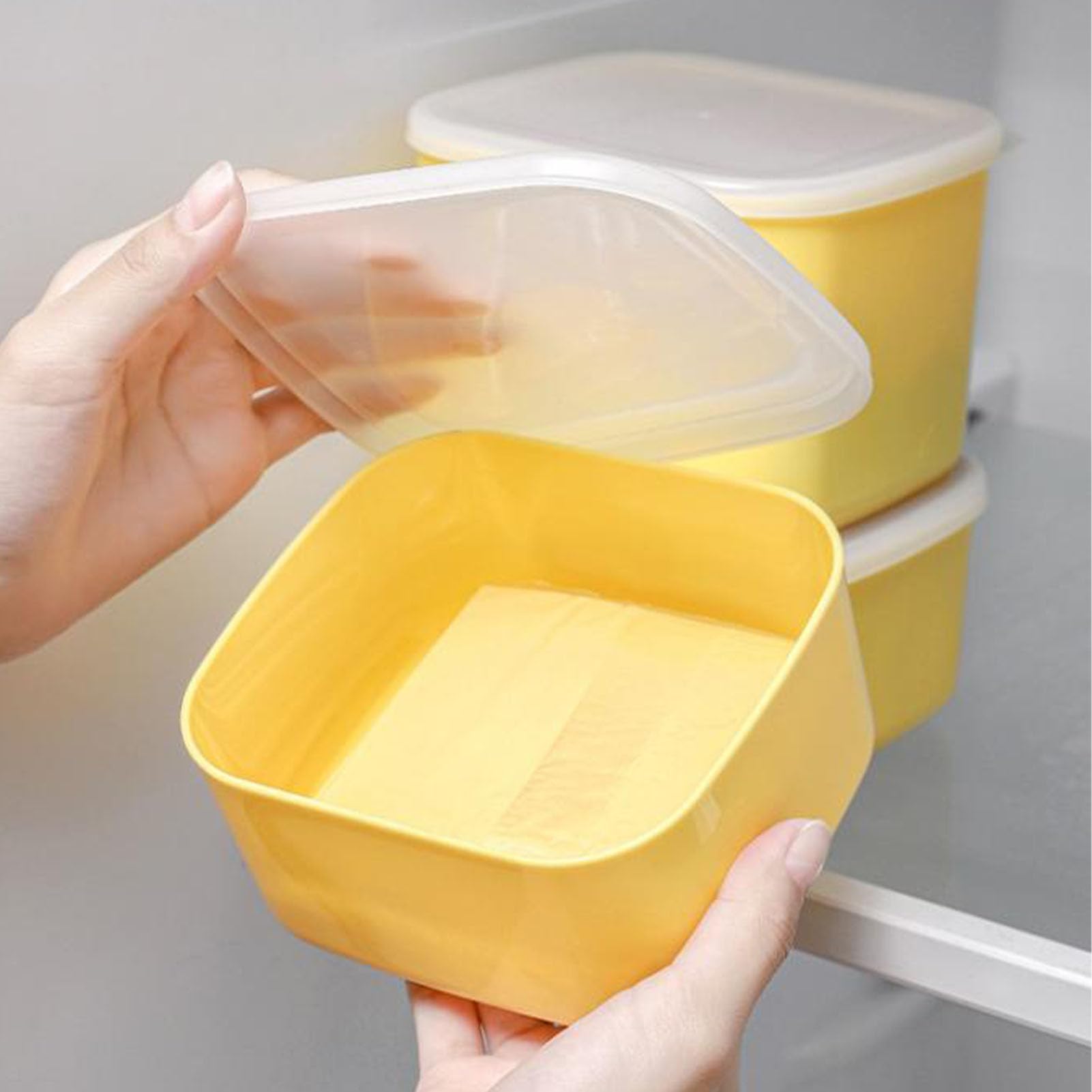 Sliced Cheese Holder, Butter Cheese Storage Box, Clear Cheese Container with Flip Lid for Food Storage (#2)