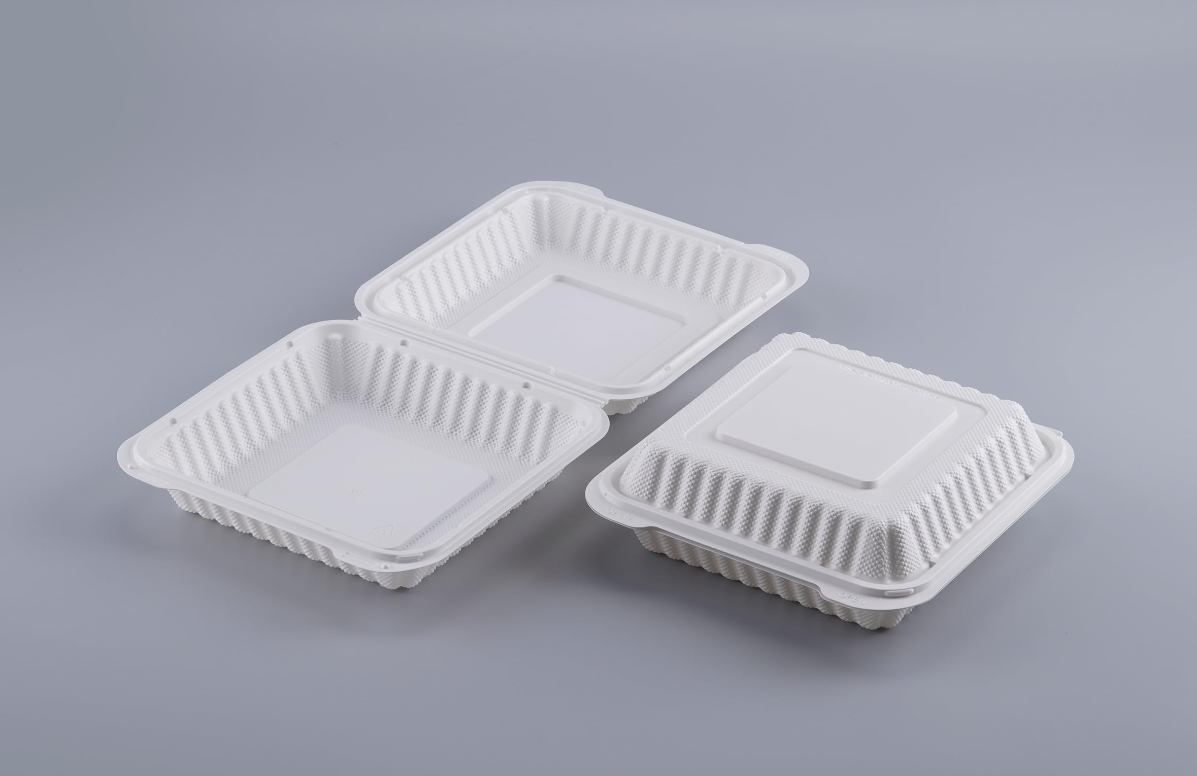 8"×8" 1-Compartment - 20 Pack Plastic Clamshell Take Out Food Containers Heavy-Duty Togo Disposable Lunch Box With Secure Snap Hinged Lid Meal Prep for Parties Restaurants
