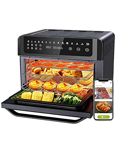 Gevi Air Fryer Toaster Oven Combo, Large Digital LED Screen Convection Oven with Rotisserie and Dehydrator, Extra Large Capacity Countertop Oven with Online Recipes