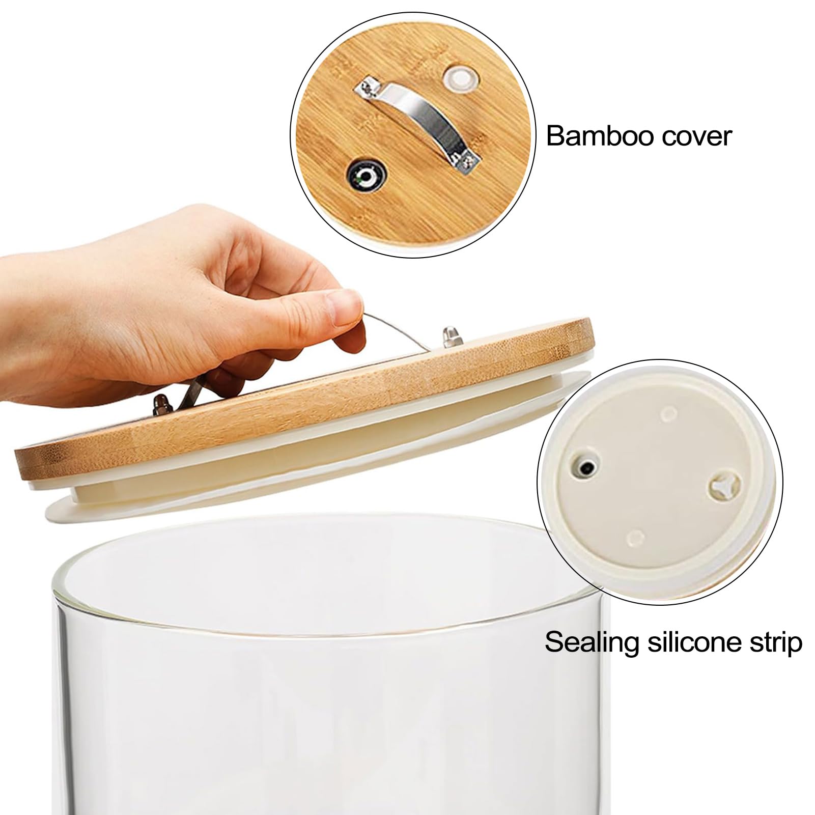 Rice Dispenser 5L, Grain Dispenser Glass Bucket, Cereal Dispenser Countertop for Kitchen and Pantry Organization, Large Rice Storge Container for Dry Food