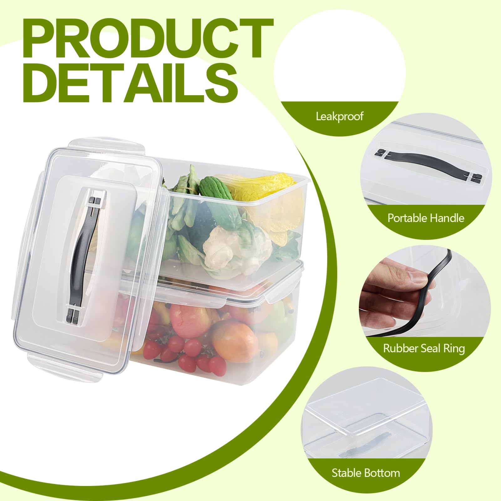 Doryh 14.5 L Clear Storage Bin with Sealed Lid, 4 Packs Plastic Airtight Food Storage Box