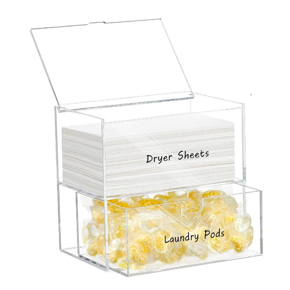 BLiSSNEST - Laundry Pods Container - Laundry Organizer - Laundry Room Organization - Acrylic Containers - Dryer Sheet Holder - Dryer Sheet Container - Laundry Detergent Organizer - Laundry Pod Holder