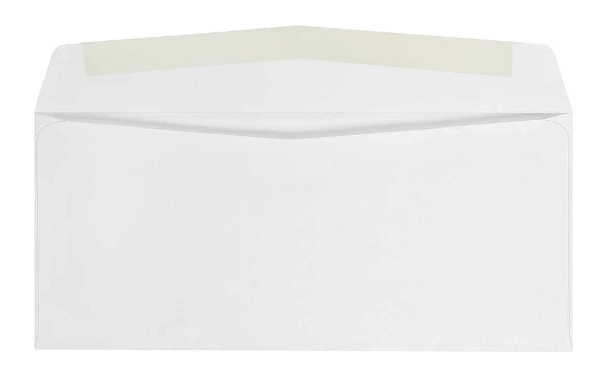 Quality Park #10 Envelopes, 4-1/8 x 9-1/2 Inches, 24 lb White, Gummed, 500 per Box (QUA90020)