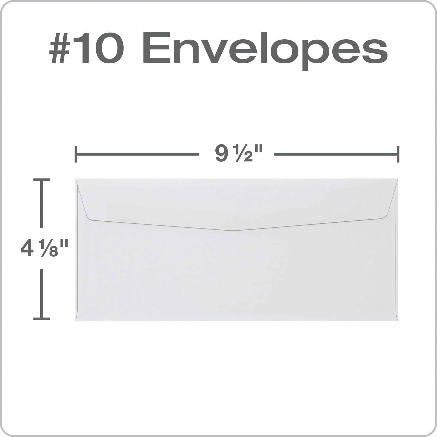 Quality Park #10 Envelopes, 4-1/8 x 9-1/2 Inches, 24 lb White, Gummed, 500 per Box (QUA90020)