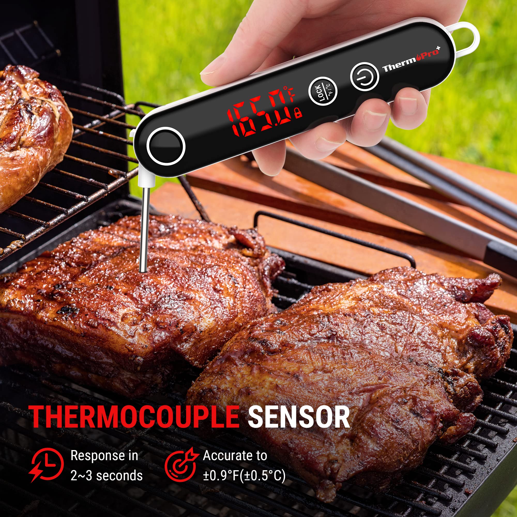 ThermoPro TP18 Ultra Fast Thermocouple Digital Instant Read Meat Thermometer for Grilling BBQ Smoker Kitchen Food Cooking Thermometer for Oil Deep Fry Candy Thermometer