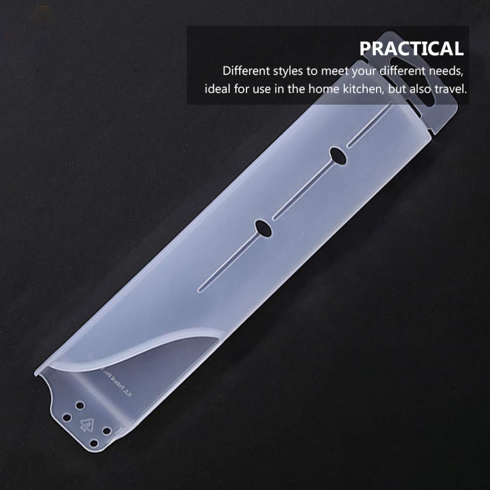 HEMOTON 6pcs Universal Knife Edge Guards Clear Plastic Durable Knife Sleeves Blades Protectors Kitchen Cutlery Knife Accessories