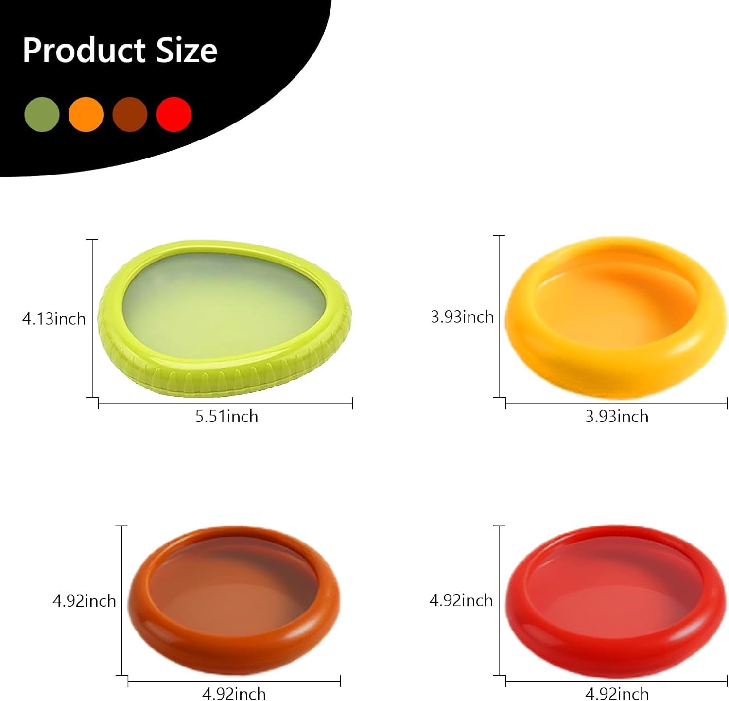 GuangMaii Silicone Fruit Storage Box, 4Pack Reusable Fruit and Vegetable Storage Containers, Fridge Keep Fresh Stretch Storage Pod with Lid for Lemons Garlic Tomato Peper Potatoes (Red, 4Pack)
