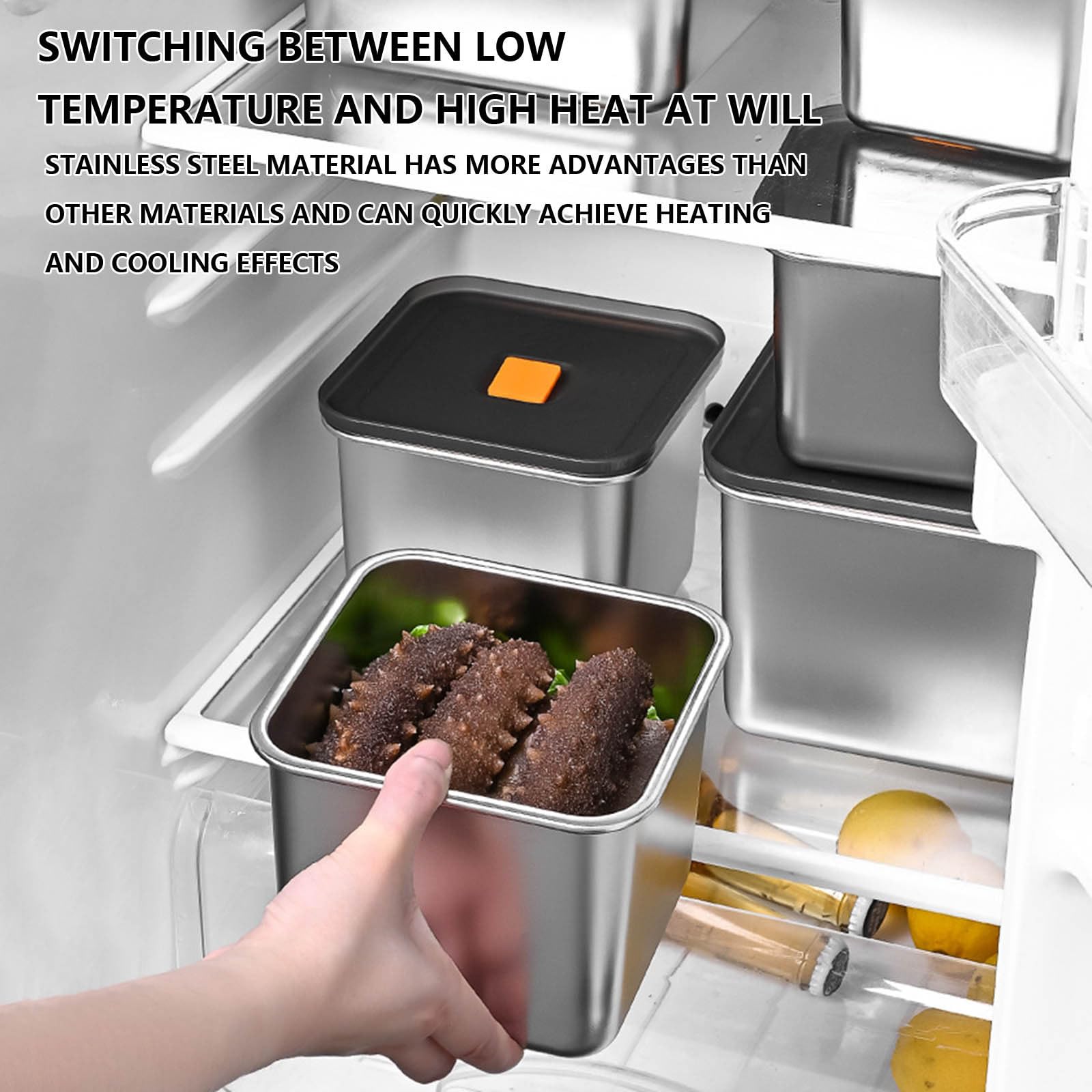 Stainless Steel Food Storage Containers with Lid, Food Lunch Box Containers Leak-proof Light Easy Set with Air Vent Snack Boxes Airtight Lunch Containers (65oz)
