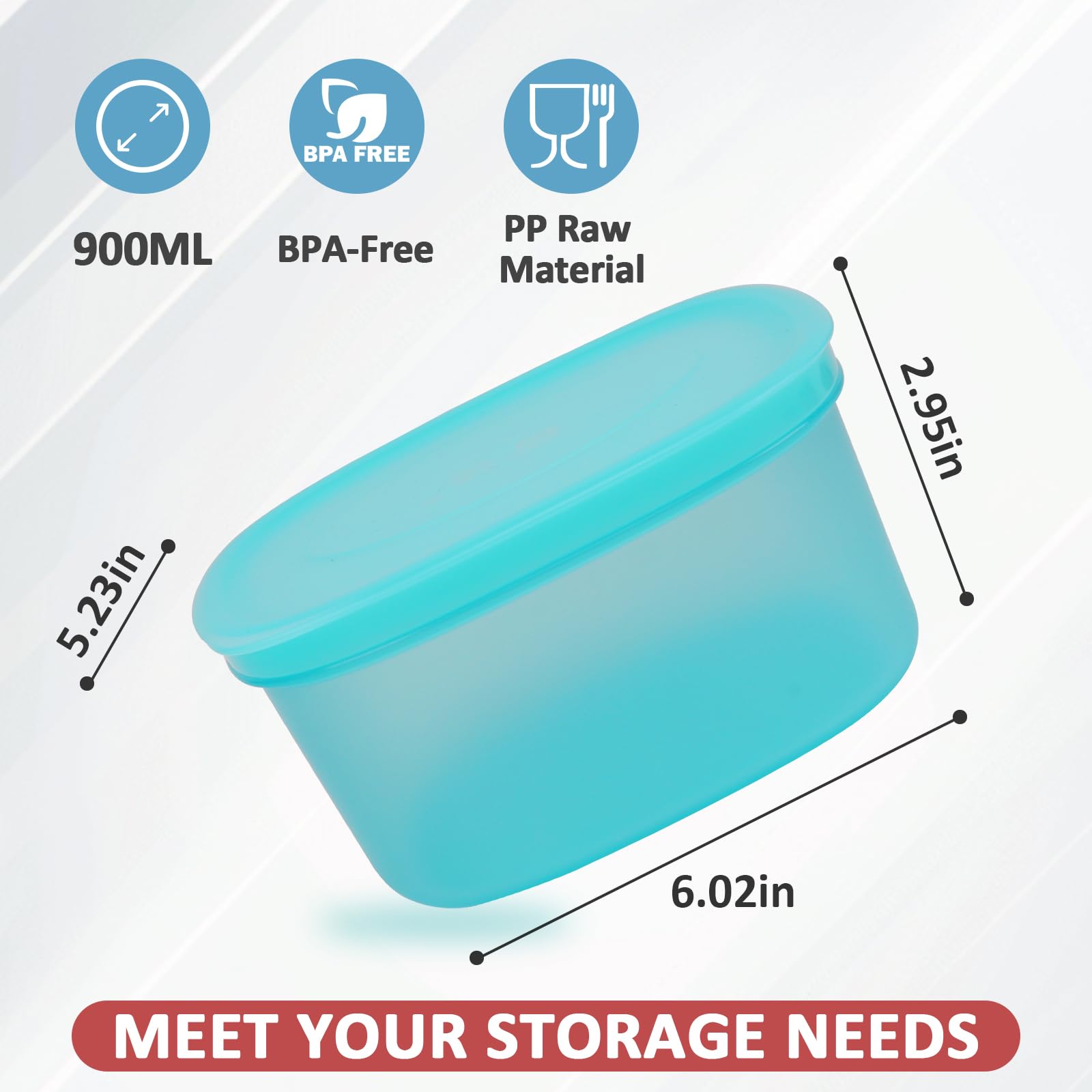 ANJUKE 7PCS Meal Prep Containers, Reusable Plastic Food Storage Containers with Lids for Takeout, Soup - BPA-Free - Microwave, Dishwasher, Freezer Safe(900ML-31OZ)