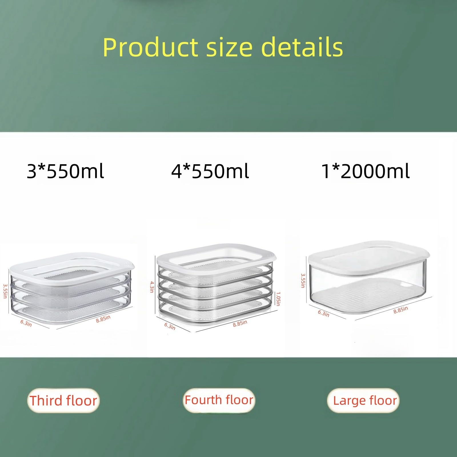 Food Storage Containers, Airtight Refrigerator Bacon Luncheon Meat Containers, Meal Prep Containers for Salami, Cold Cuts, Turkey, Bologna, Deli and Luncheon Meats, BPA Free, 18.6 Ounces (3/4 Layer)