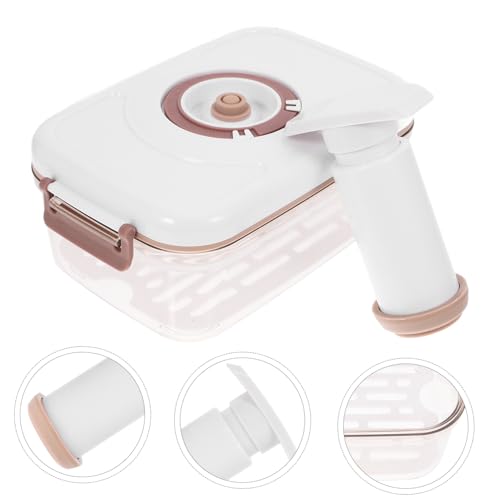 VOSAREA Airtight Food Storage Containers Large 1.2l Hand Pump Sealed Lunch Box for Flour Sugar Crisper Storage Box for Fruits