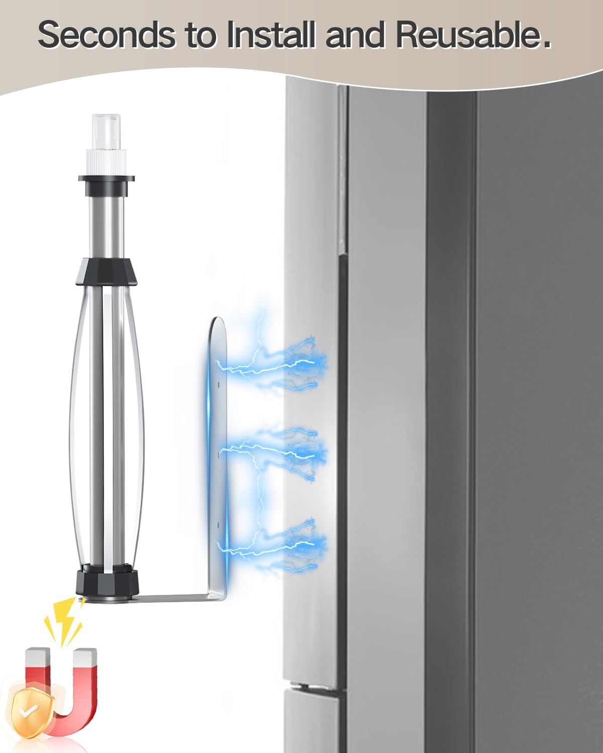 Magnetic Paper Towel Holder,Paper Towel Holder with Spray Bottle,Paper Towel Holder Under Cabinet with Strong Magnetic Backing and Self-Adhesive for Kitchen Refrigerator Grill RV