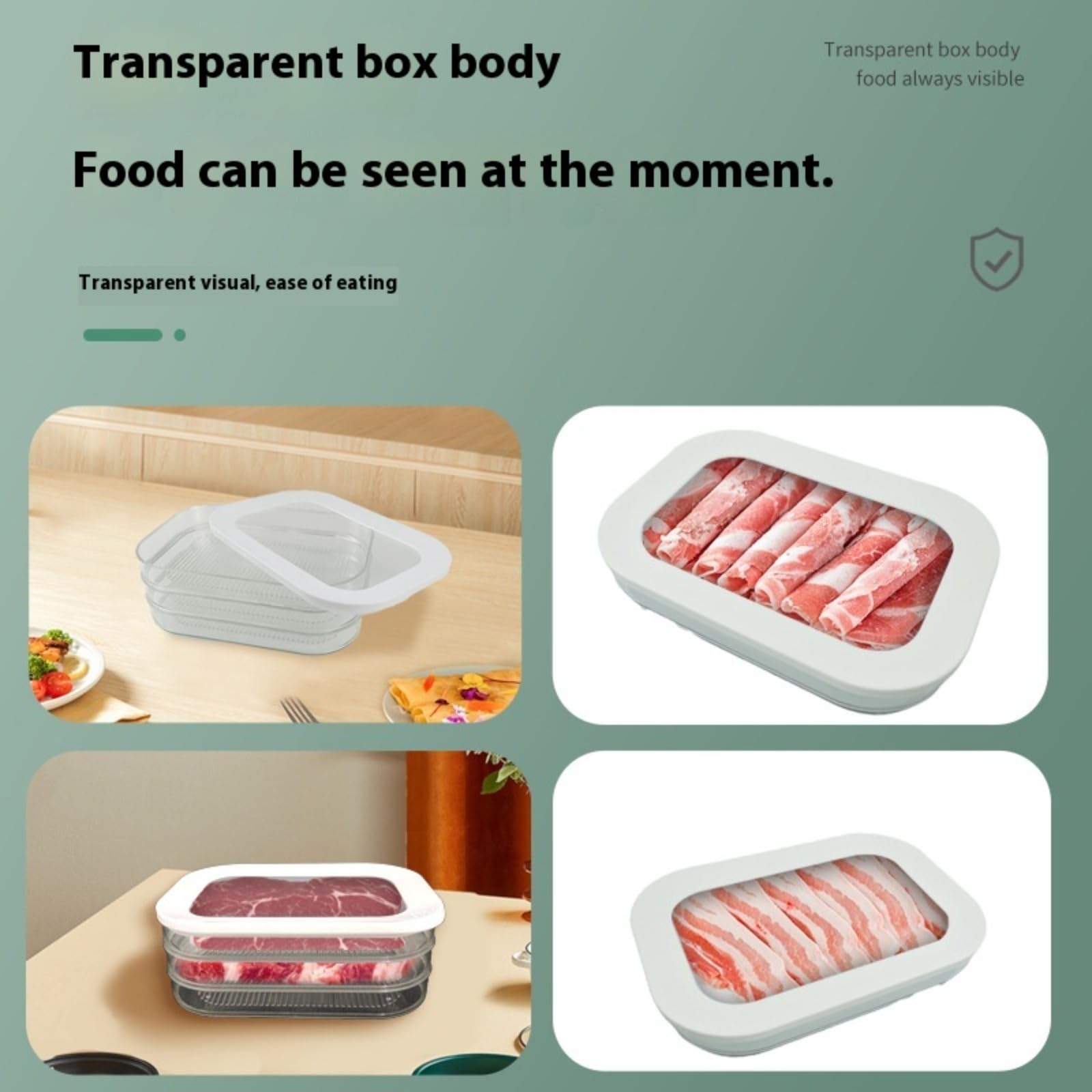Food Storage Containers, Airtight Refrigerator Bacon Luncheon Meat Containers, Meal Prep Containers for Salami, Cold Cuts, Turkey, Bologna, Deli and Luncheon Meats, BPA Free, 18.6 Ounces (3/4 Layer)